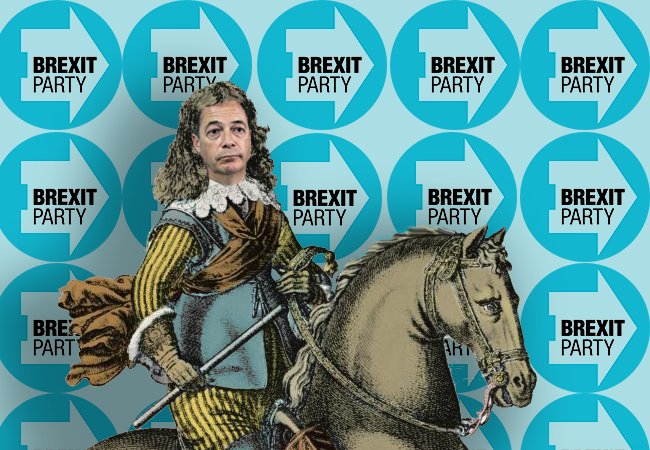 The Brexit Party is claiming to take on the role of Oliver Cromwell